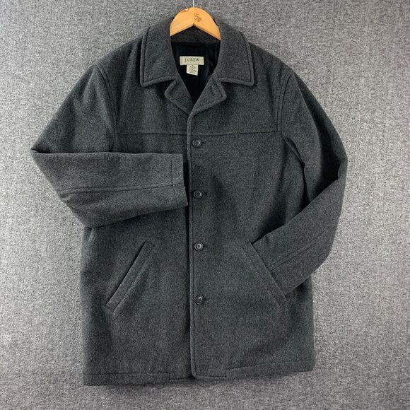 J. Crew | Jackets & Coats | J Crew Wool Coat Men Small Gray Jacket ...